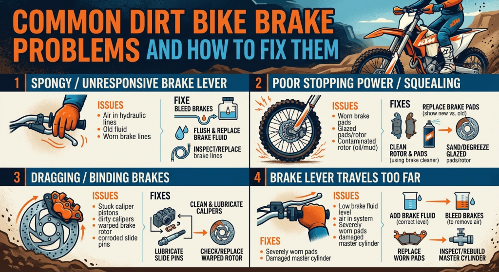 Common Dirt Bike Brake Problems and How to Fix Them